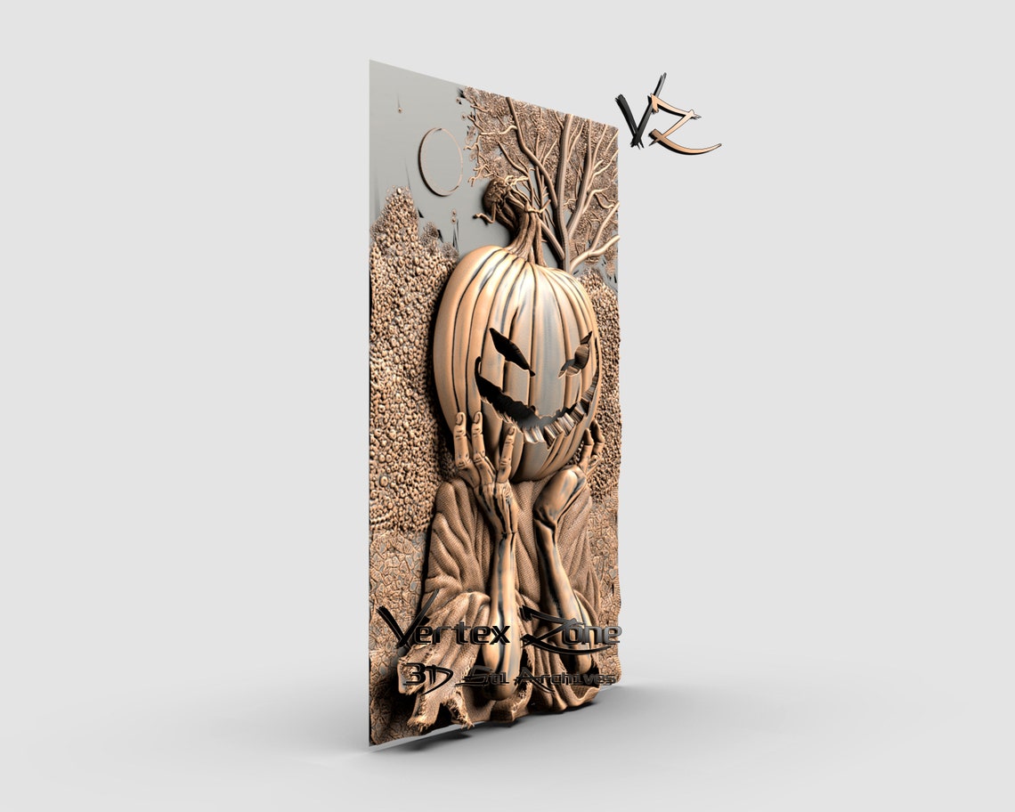 Halloween Pumpkin Head 3D STL Model for Cnc Users CNC Router - Etsy