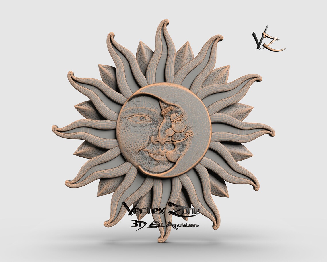 Sun 3D STL Model for Cnc Users CNC Router Engraver V-carve | Etsy