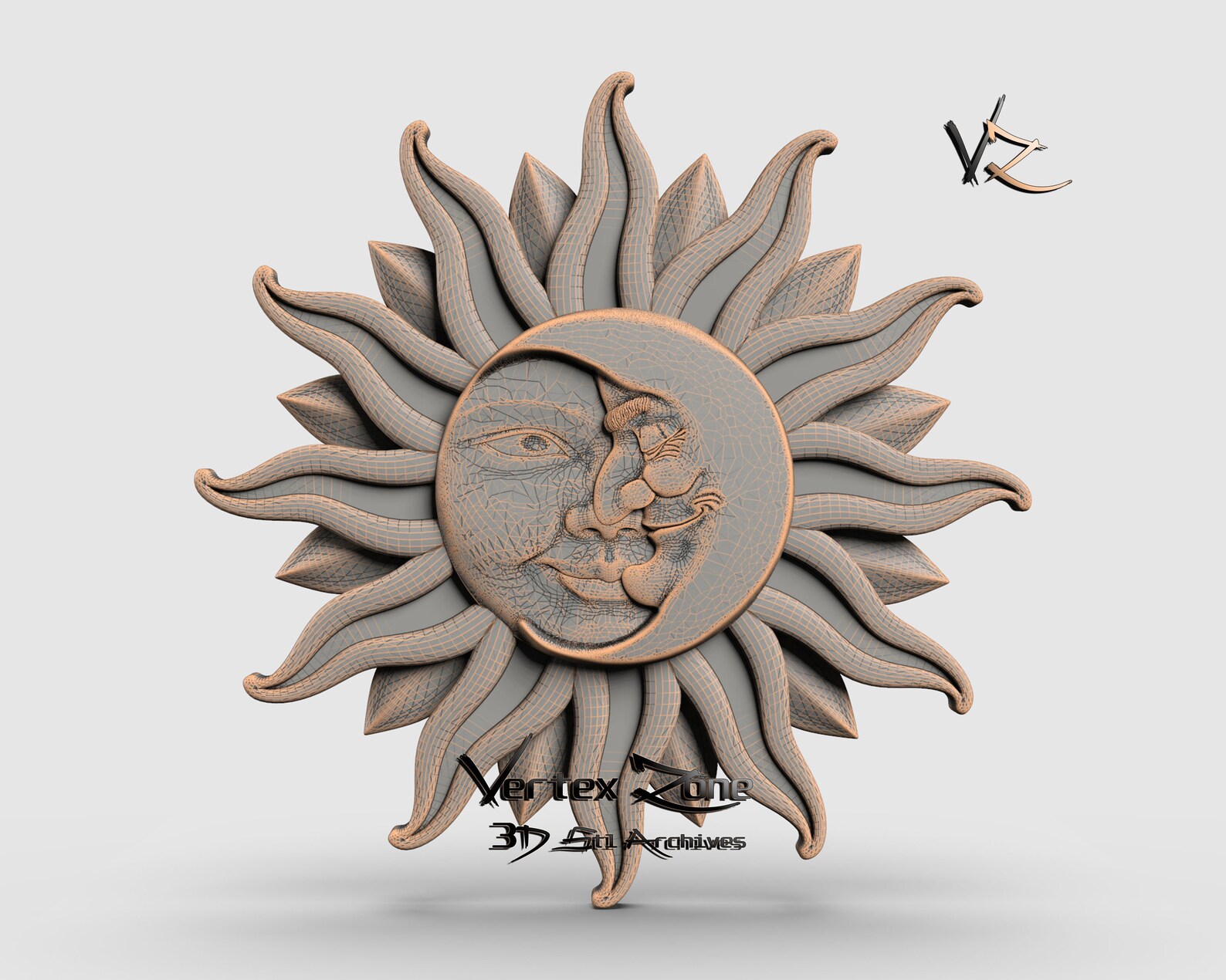 Sun 3D STL Model for Cnc Users CNC Router Engraver V-carve | Etsy