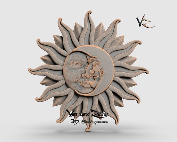 Sun 3D STL Model for Cnc Users CNC Router Engraver V-carve | Etsy