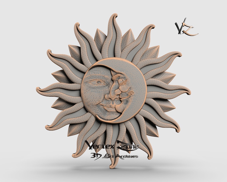 Sun 3D STL Model for Cnc Users CNC Router Engraver V-carve | Etsy