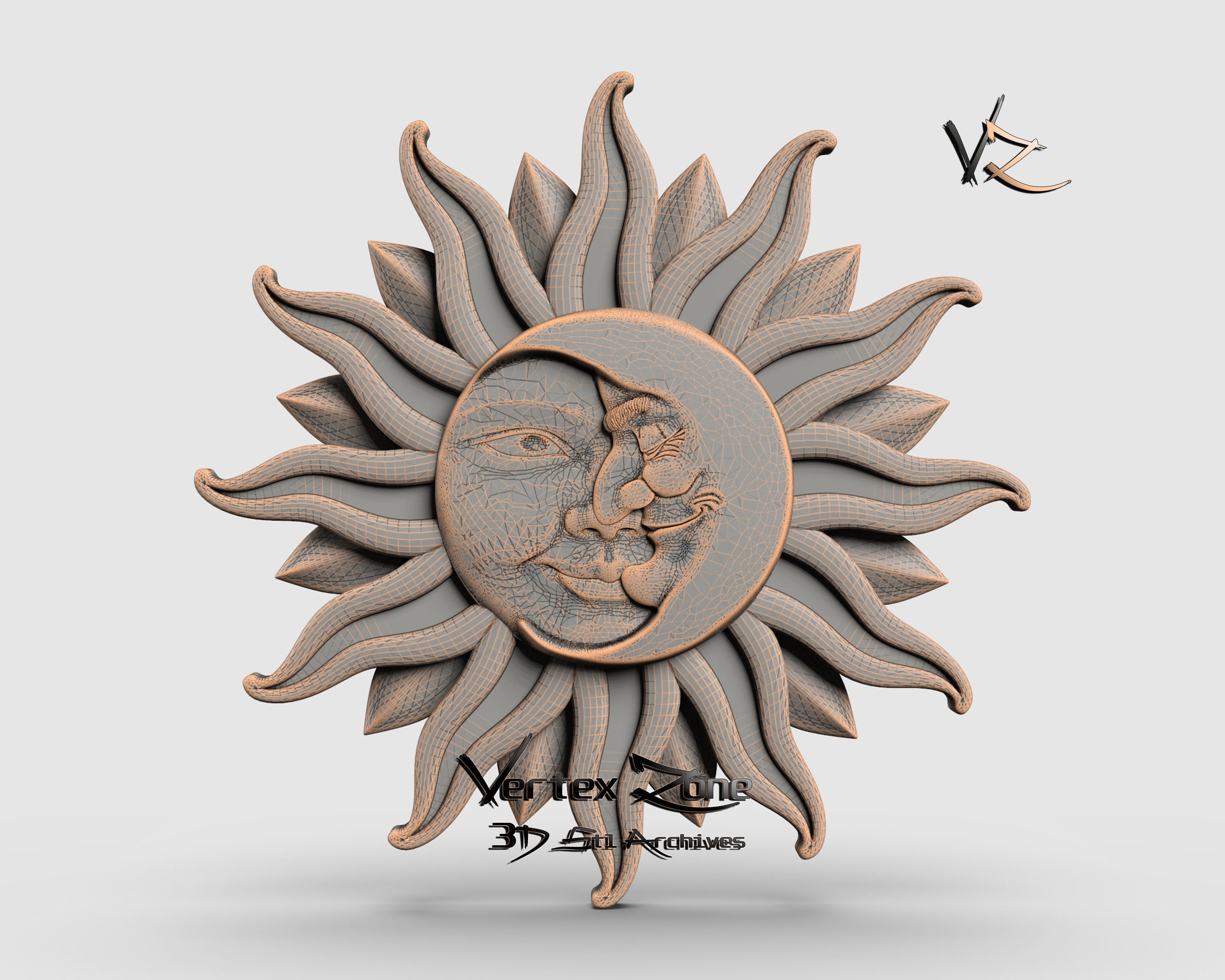 Sun 3D STL Model for Cnc Users CNC Router Engraver V-carve - Etsy UK