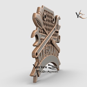 Mechanic Sign, 3D STL Model for Cnc Users, CNC Router Engraver, V-carve ...