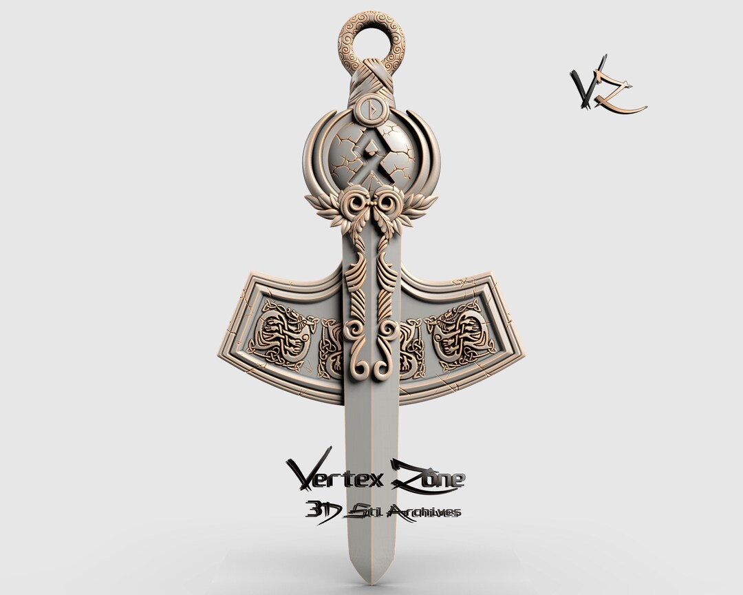 Viking Sword Hammer V2, 3D STL Model for Cnc Users, CNC Router Engraver ...