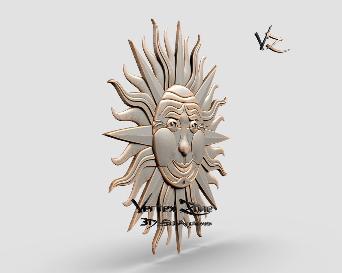 Sun 3D STL Model for Cnc Users CNC Router Engraver V-carve - Etsy