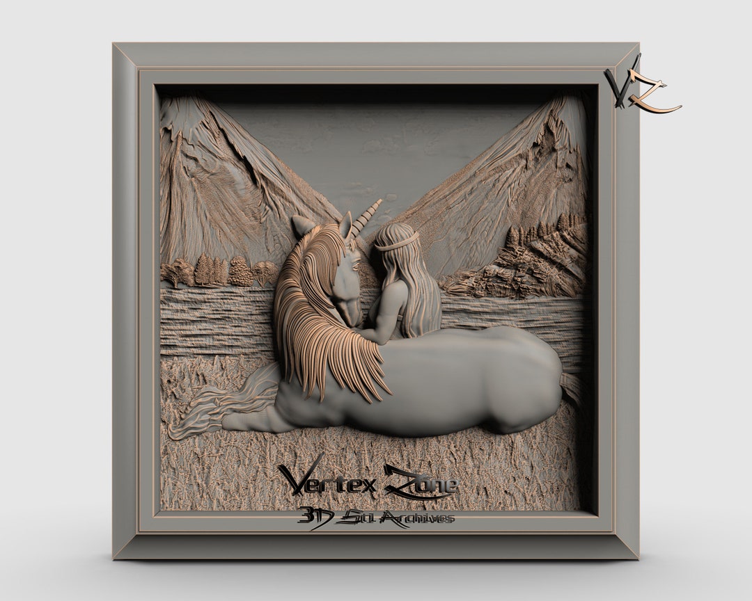 Unicorn, 3D STL Model for Cnc Users, CNC Router Engraver, V-carve ...