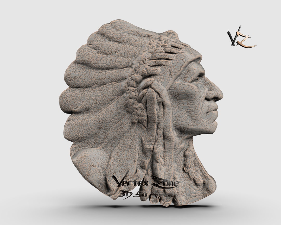 Indian Head, 3D STL Model for Cnc Users, CNC Router Engraver, V-carve ...