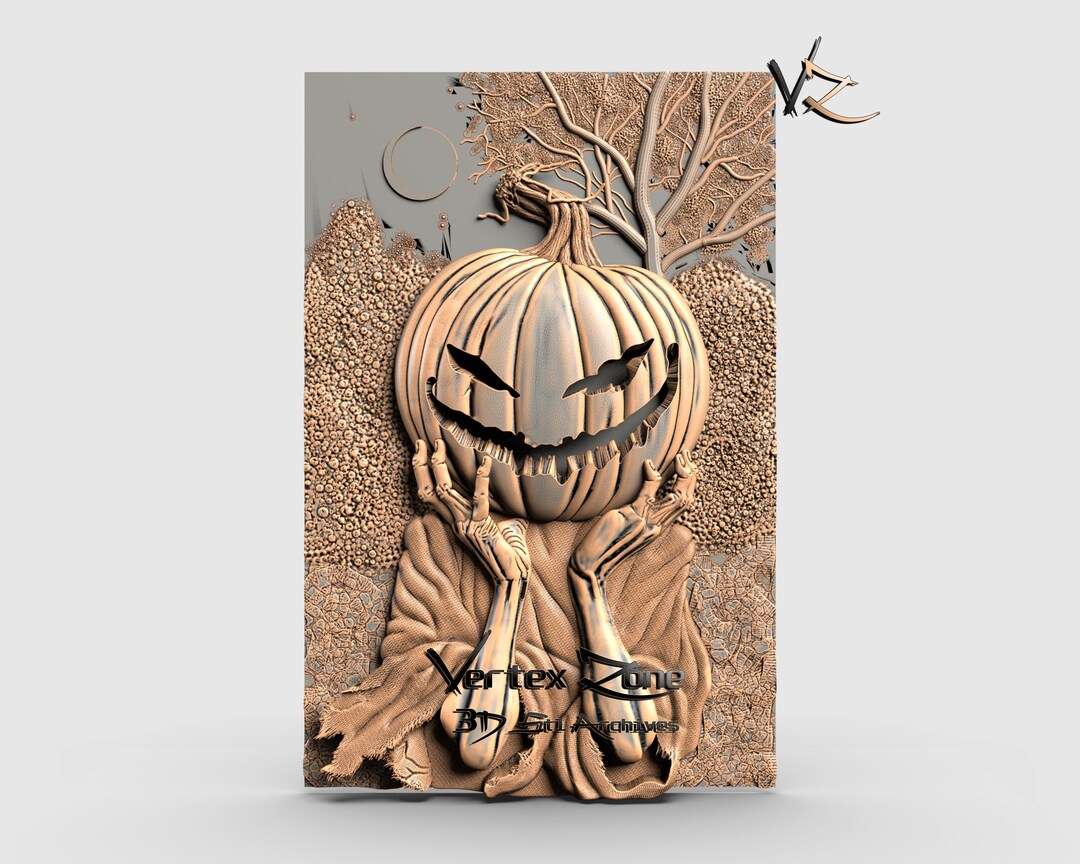 Halloween Pumpkin Head, 3D STL Model for Cnc Users, CNC Router Engraver ...