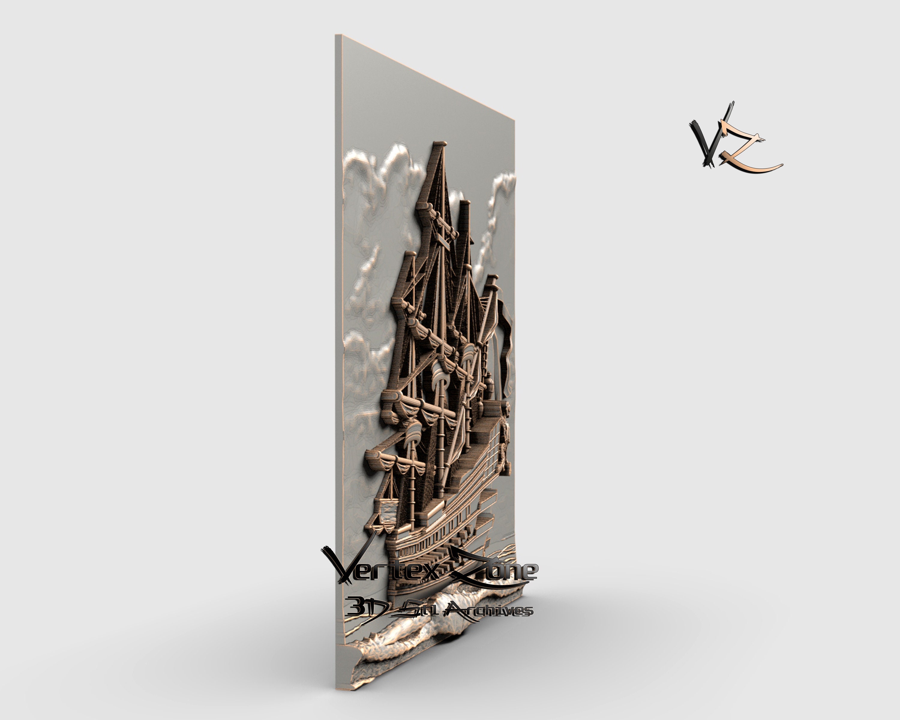 Ship on the Sea 3D STL Model for Cnc Users CNC Router - Etsy Canada