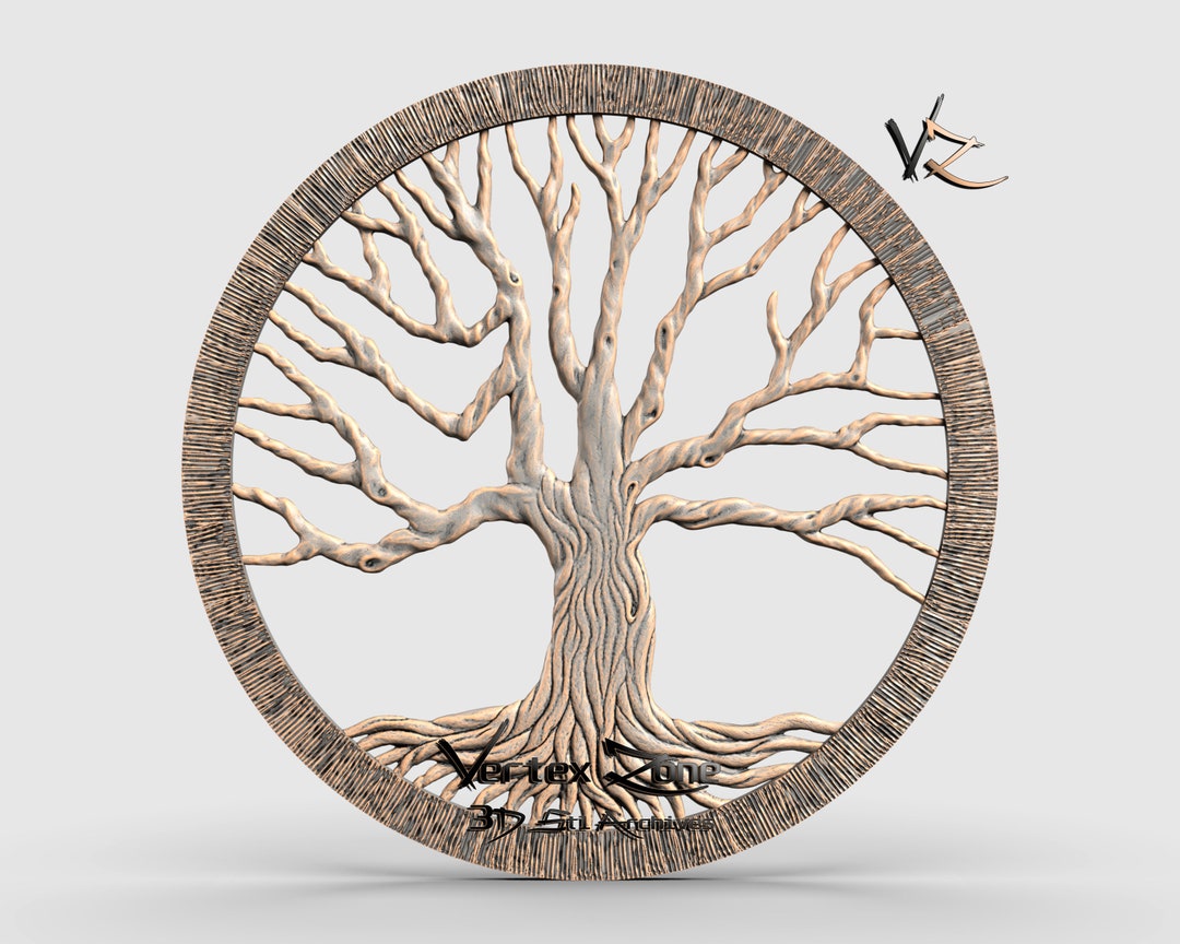 Tree of Life, 3D STL Model for Cnc Users, CNC Router Engraver, V-carve ...