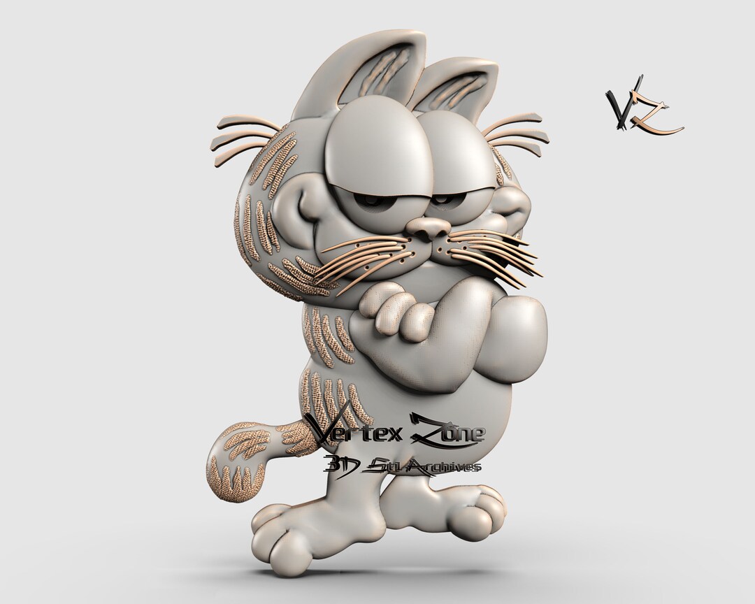 Garfield Funny, 3D STL Model for Cnc Users, CNC Router Engraver, V ...