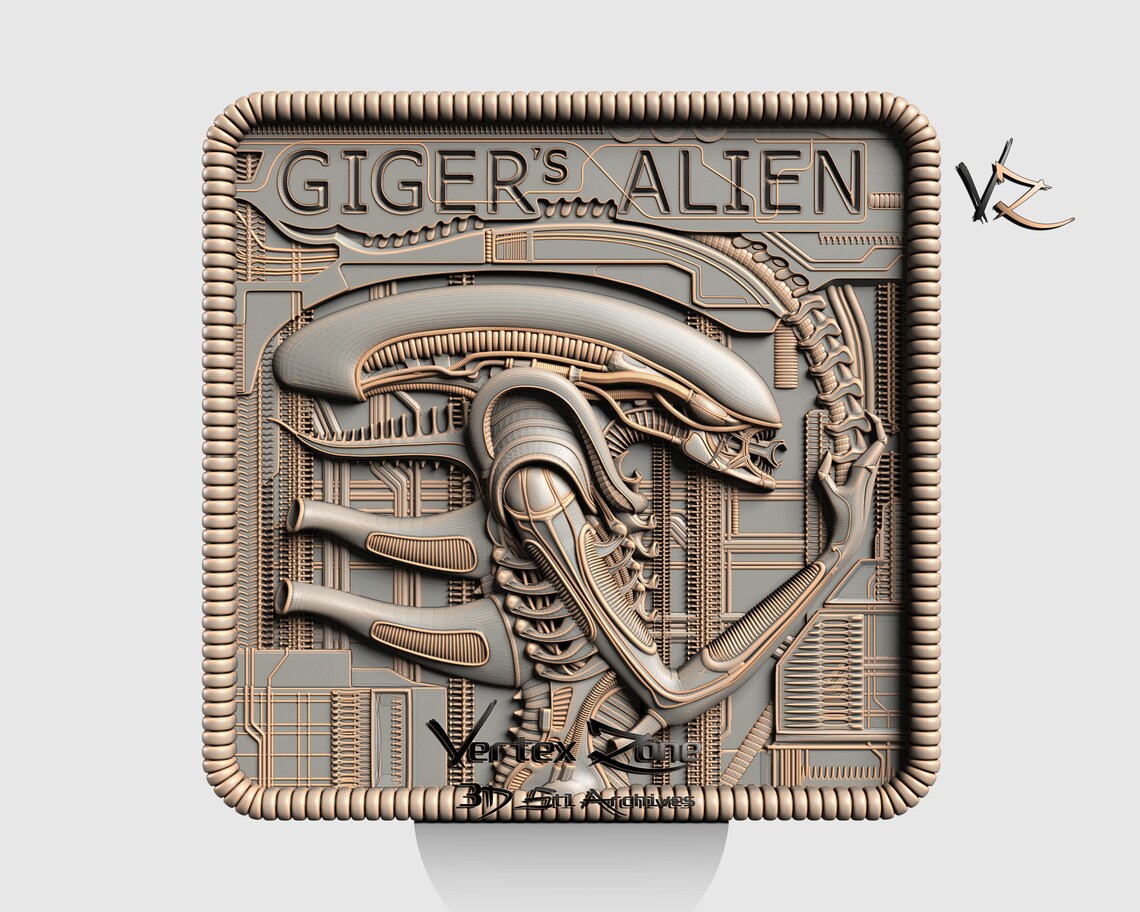 Giger Alien 3D STL Model for Cnc Users CNC Router Engraver - Etsy UK