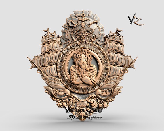 Lion Sea Captain 3D STL Model for Cnc Users CNC Router - Etsy