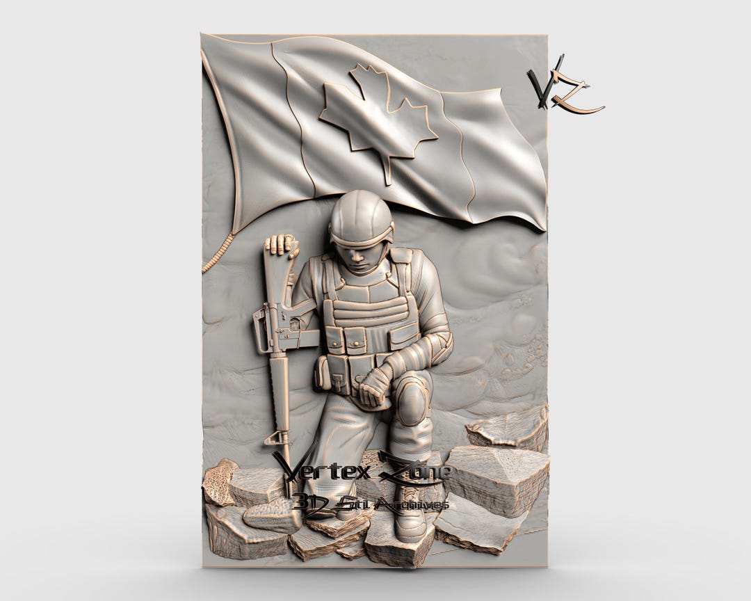 Soldier Canada, 3D STL Model for Cnc Users, CNC Router Engraver, V ...