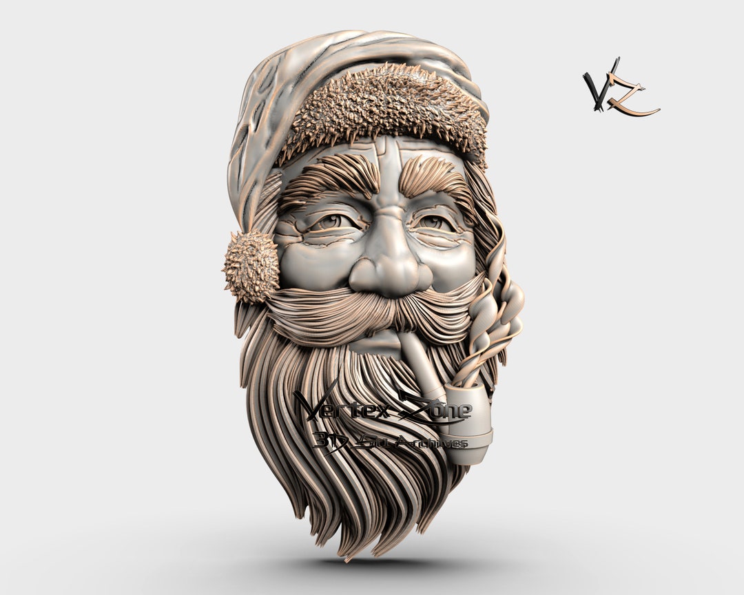 Santa Claus 3d Stl Model For Cnc Users Cnc Router Engraver V Carve