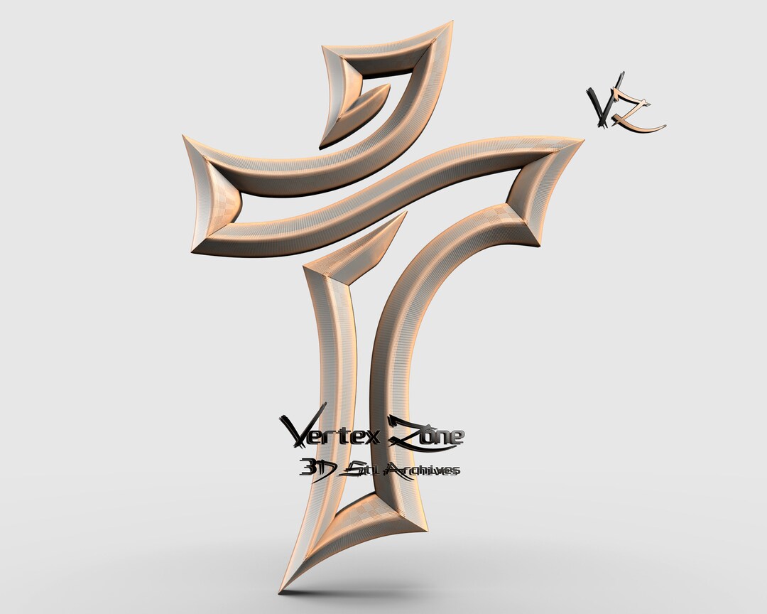 Cross, 3D STL Model for Cnc Users, CNC Router Engraver, V-carve, Artcam ...