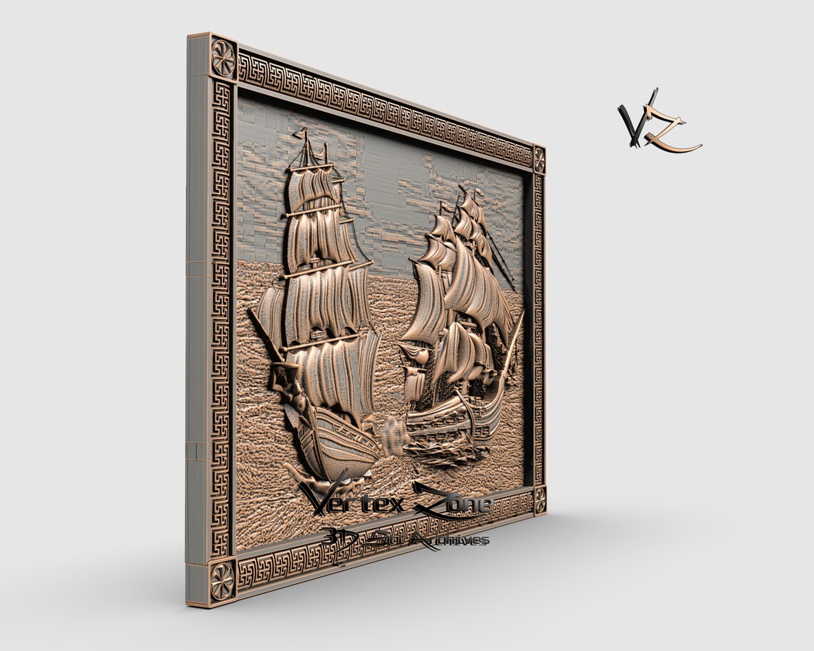 Ships Between the Waves 3D STL Model for Cnc Users CNC | Etsy