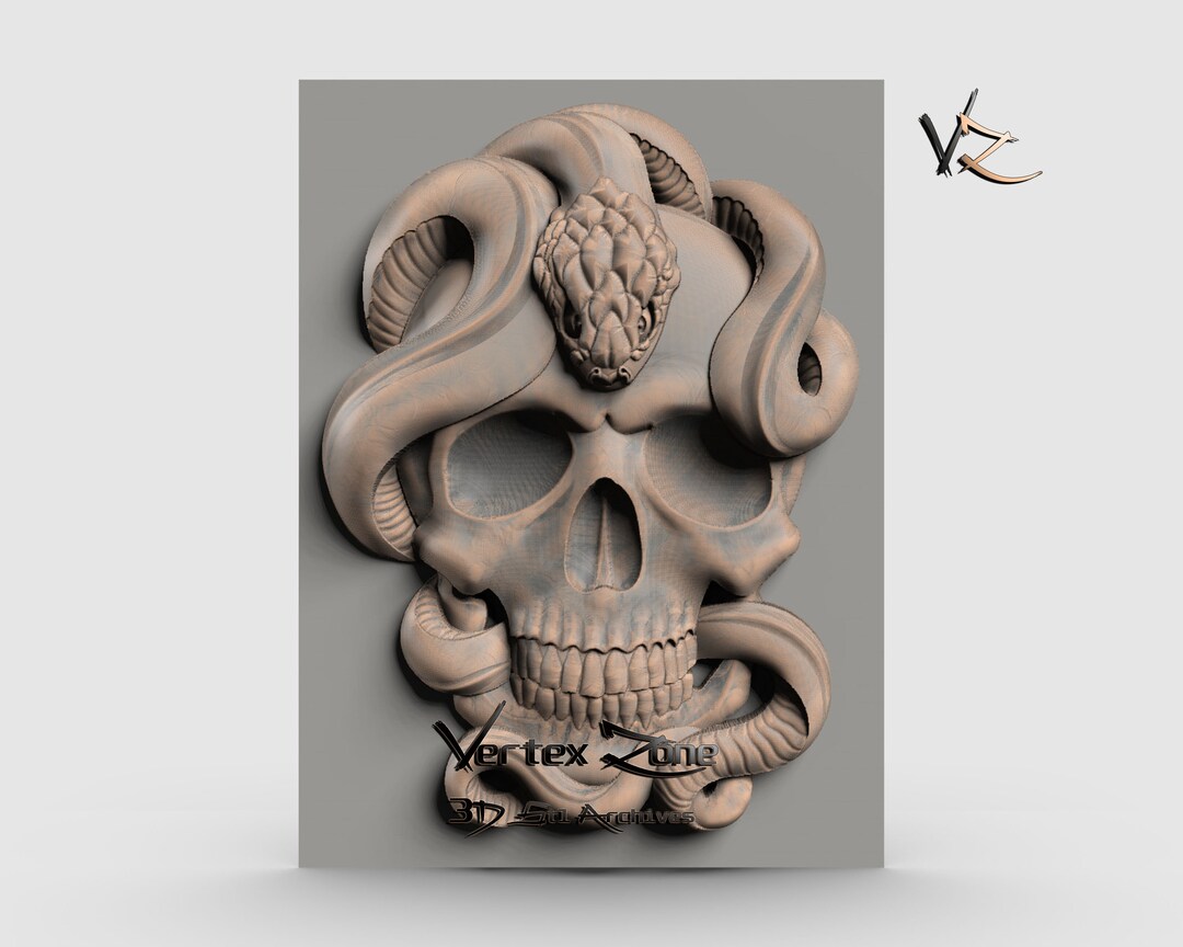 Skull, 3D STL Model for Cnc Users, CNC Router Engraver, V-carve, Artcam ...