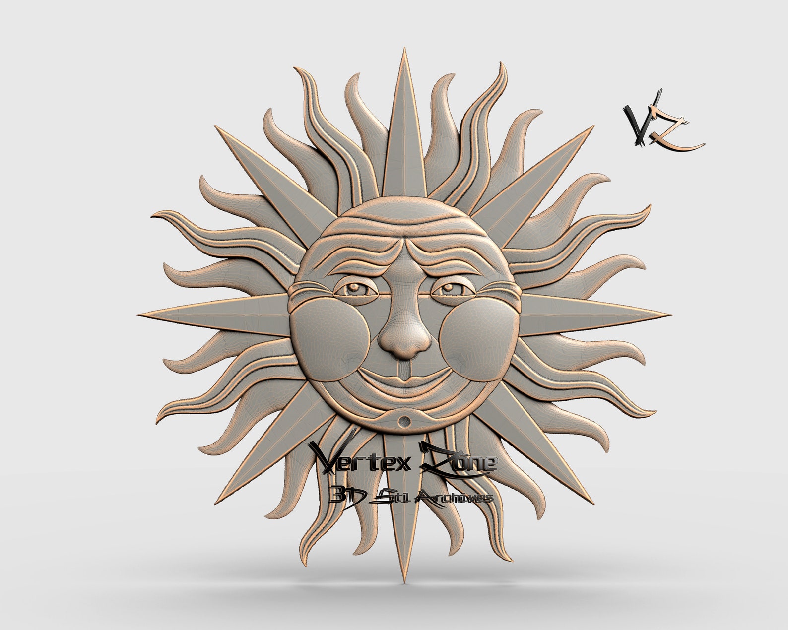 Sun 3D STL Model for Cnc Users CNC Router Engraver V-carve - Etsy