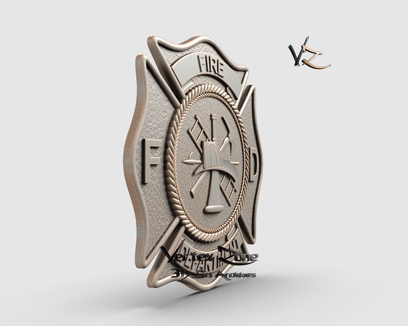 Fire Department Badge 3D STL Model for Cnc Users CNC Router - Etsy