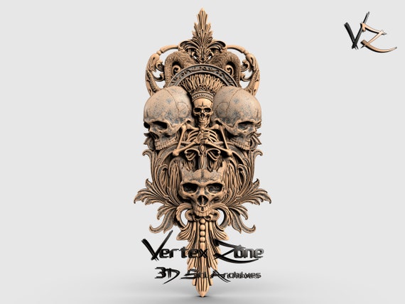 Skulls 3D STL Model for Cnc Users CNC Router Engraver - Etsy