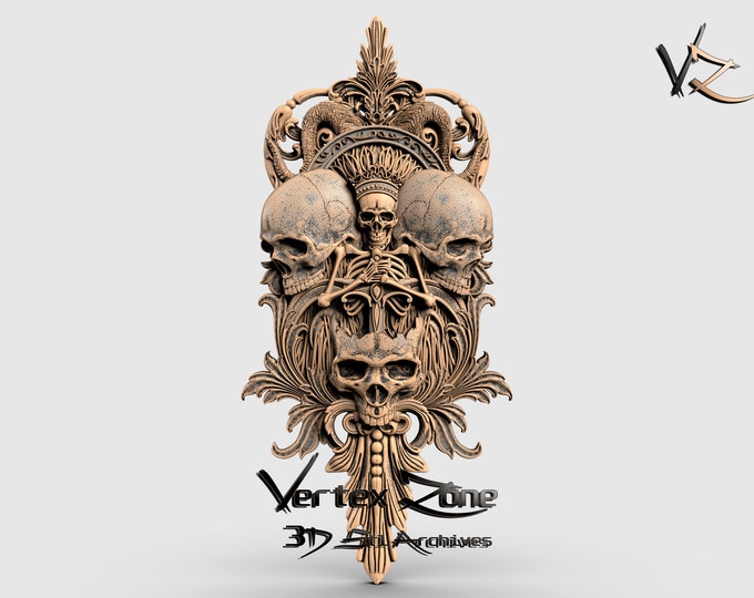 Skull, 3D STL Model for Cnc Users, CNC Router Engraver, V-carve, Artcam ...