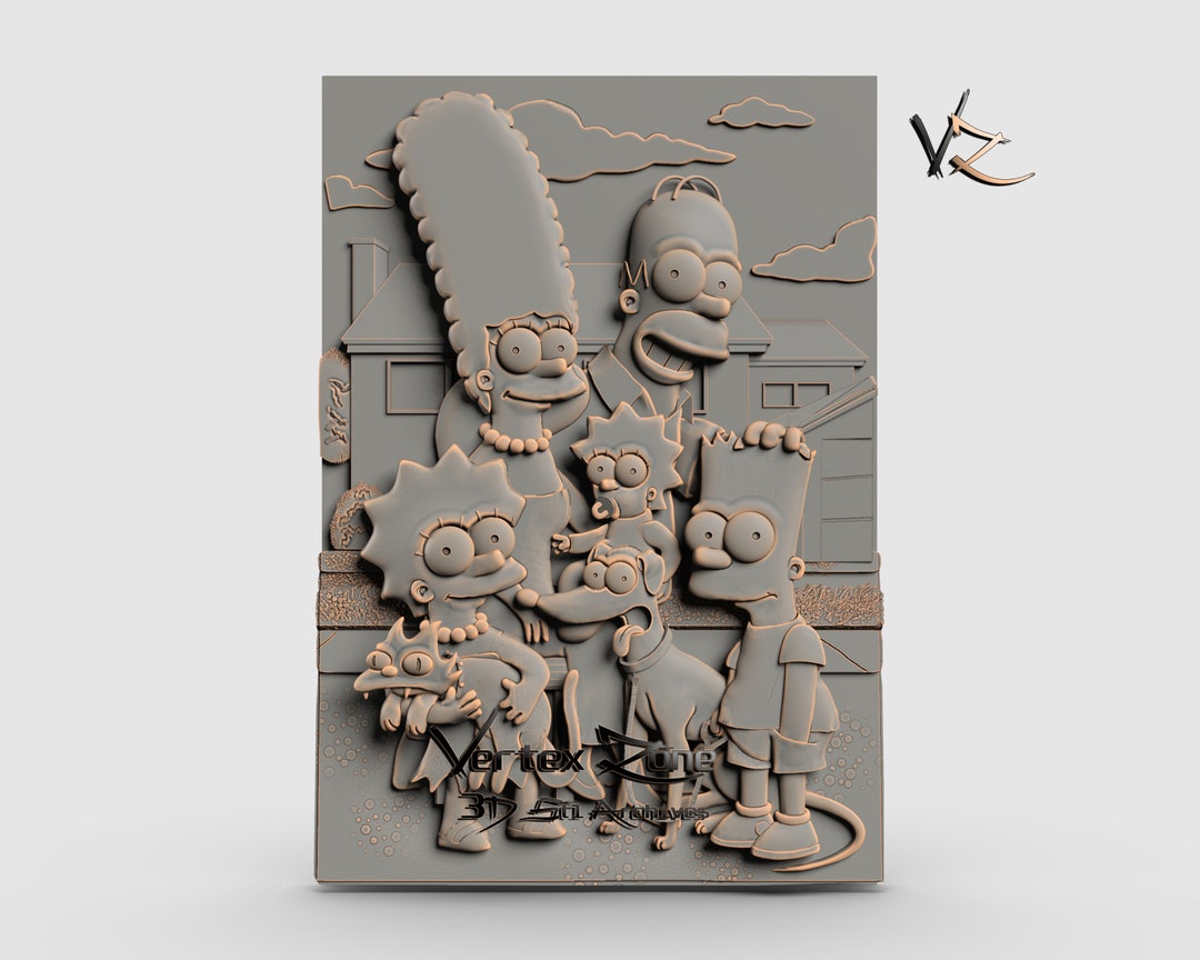 Los Simpson, Modelo 3D STL para usuarios de Cnc, Grabador de enrutador ...