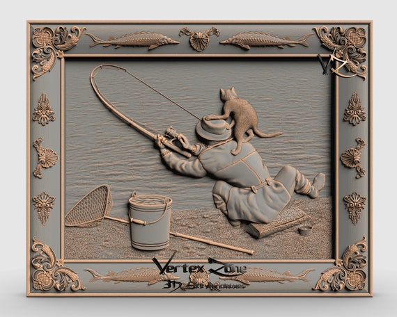 Fisherman3d STL Model for Cnc Users CNC Router Engraver - Etsy