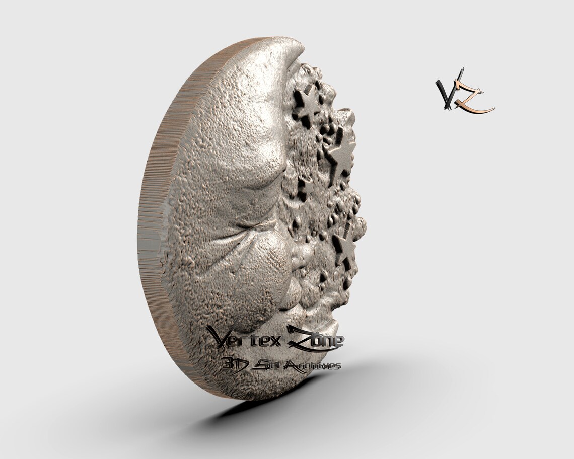 Moon 3d Stl Model For Cnc Users Cnc Router Engraver Etsy