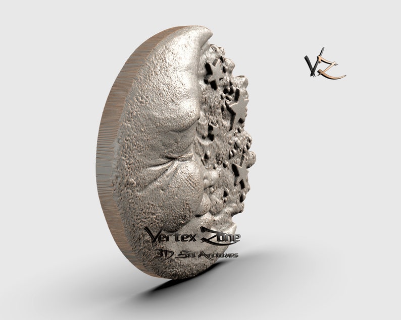 Moon 3d Stl Model For Cnc Users Cnc Router Engraver Etsy