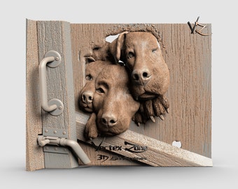 Dog 3D STL Model CNC Router Engraver Artcam Aspire CNC - Etsy