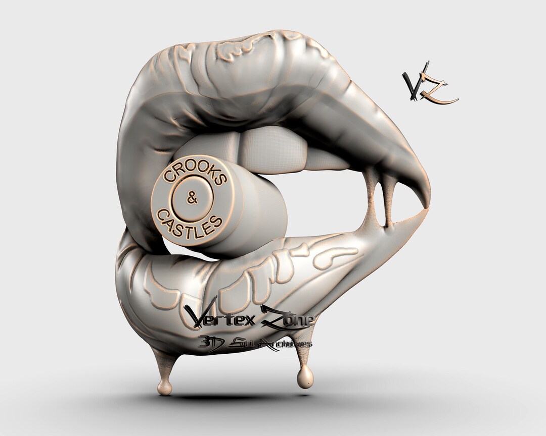 Bullet in Lips, 3D STL Model for Cnc Users, CNC Router Engraver, V ...