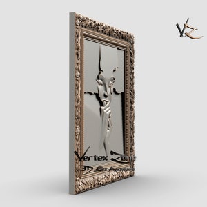 The Crying Girl With Frame, 3D STL Model for Cnc Users, CNC Router ...