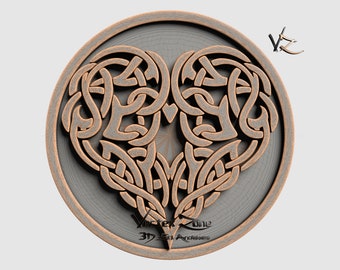Celtic Heart, 3D STL Model, CNC Router Engraver, Artcam, Aspire, CNC ...