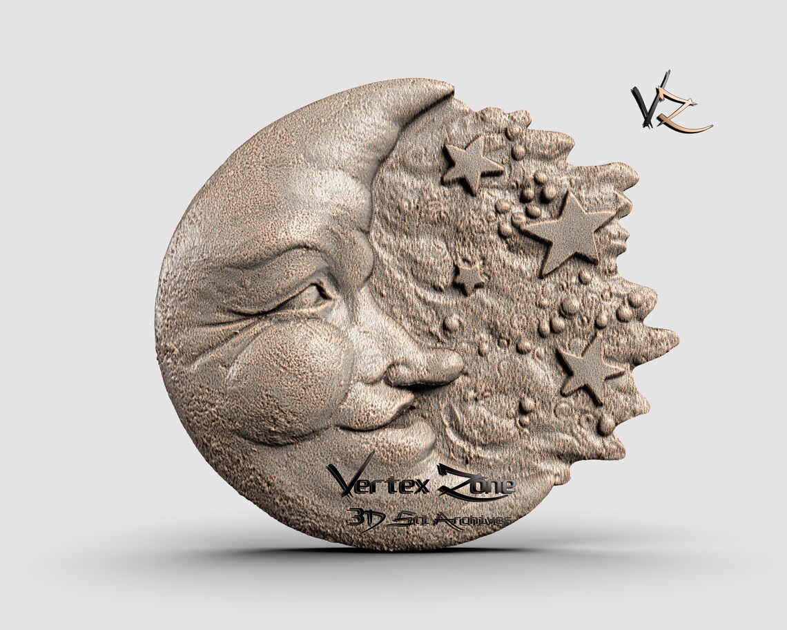 Moon 3D STL Model for Cnc Users CNC Router Engraver | Etsy