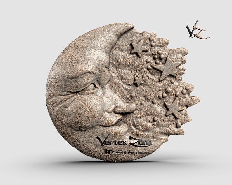 Moon 3d Stl Model For Cnc Users Cnc Router Engraver Etsy