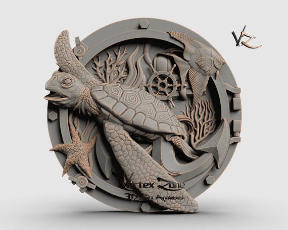 Sea Turtle 3D STL Model for Cnc Users CNC Router Engraver | Etsy