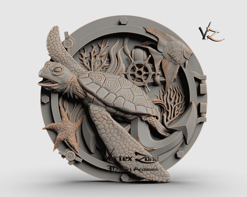 Sea Turtle 3D STL Model for Cnc Users CNC Router Engraver | Etsy