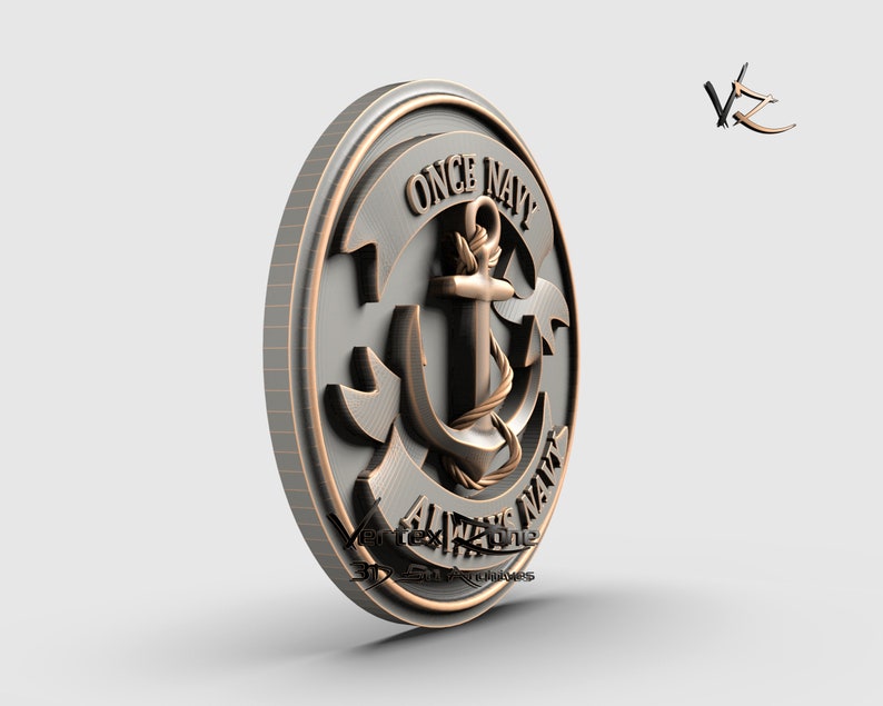 Once Navy 3D STL Model for Cnc Users CNC Router Engraver | Etsy
