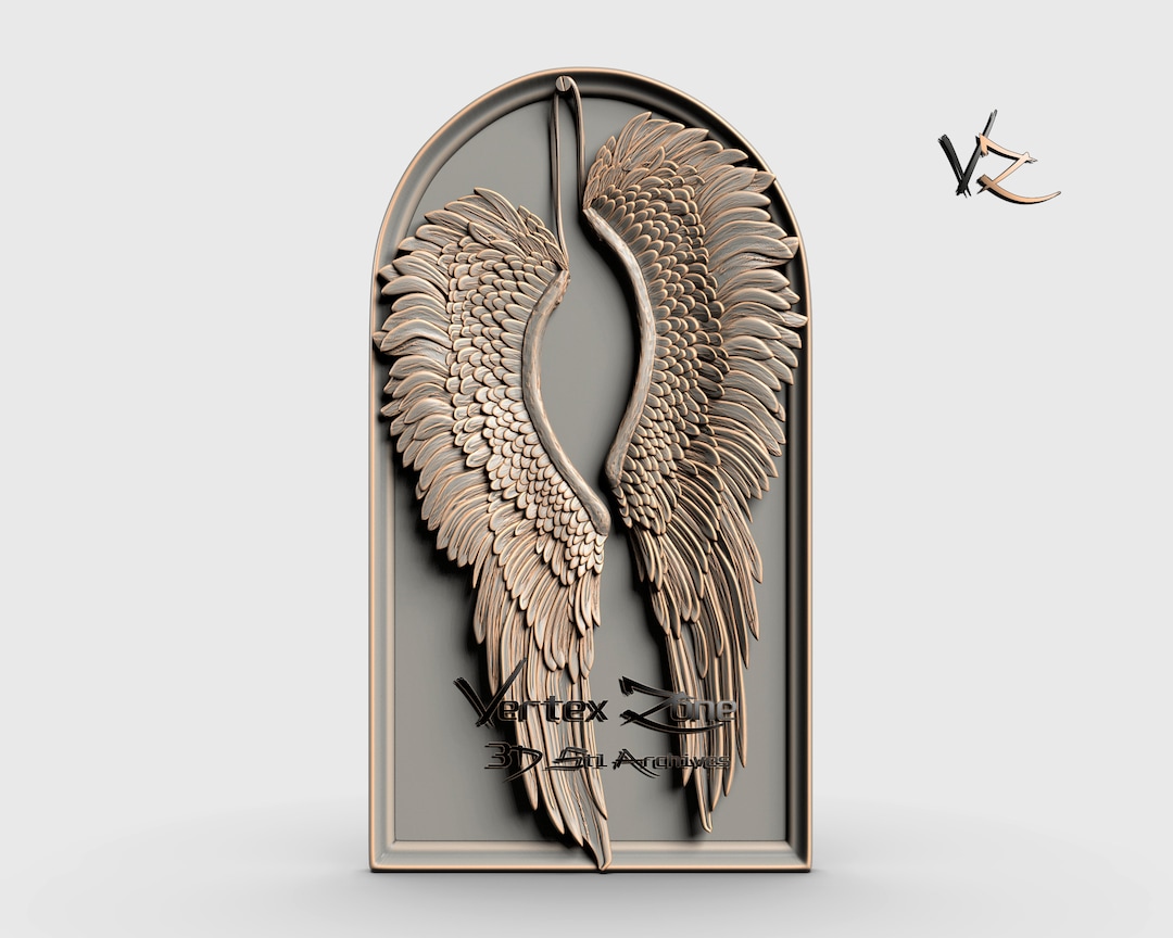Angel Wings, 3D STL Model for Cnc Users, CNC Router Engraver, V-carve ...