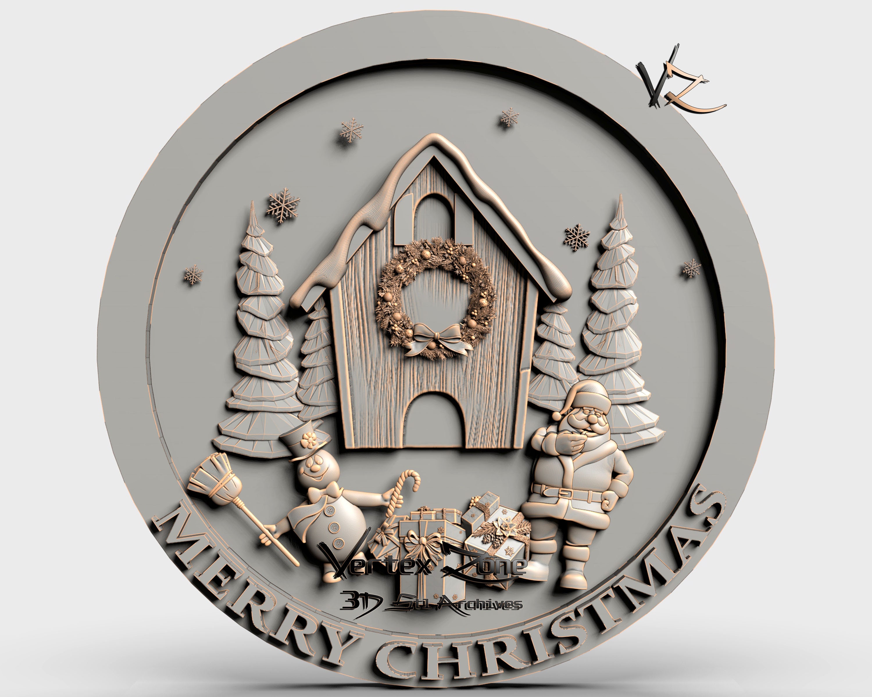Merry Christmas, 3D STL Model for Cnc Users, CNC Router Engraver, V ...