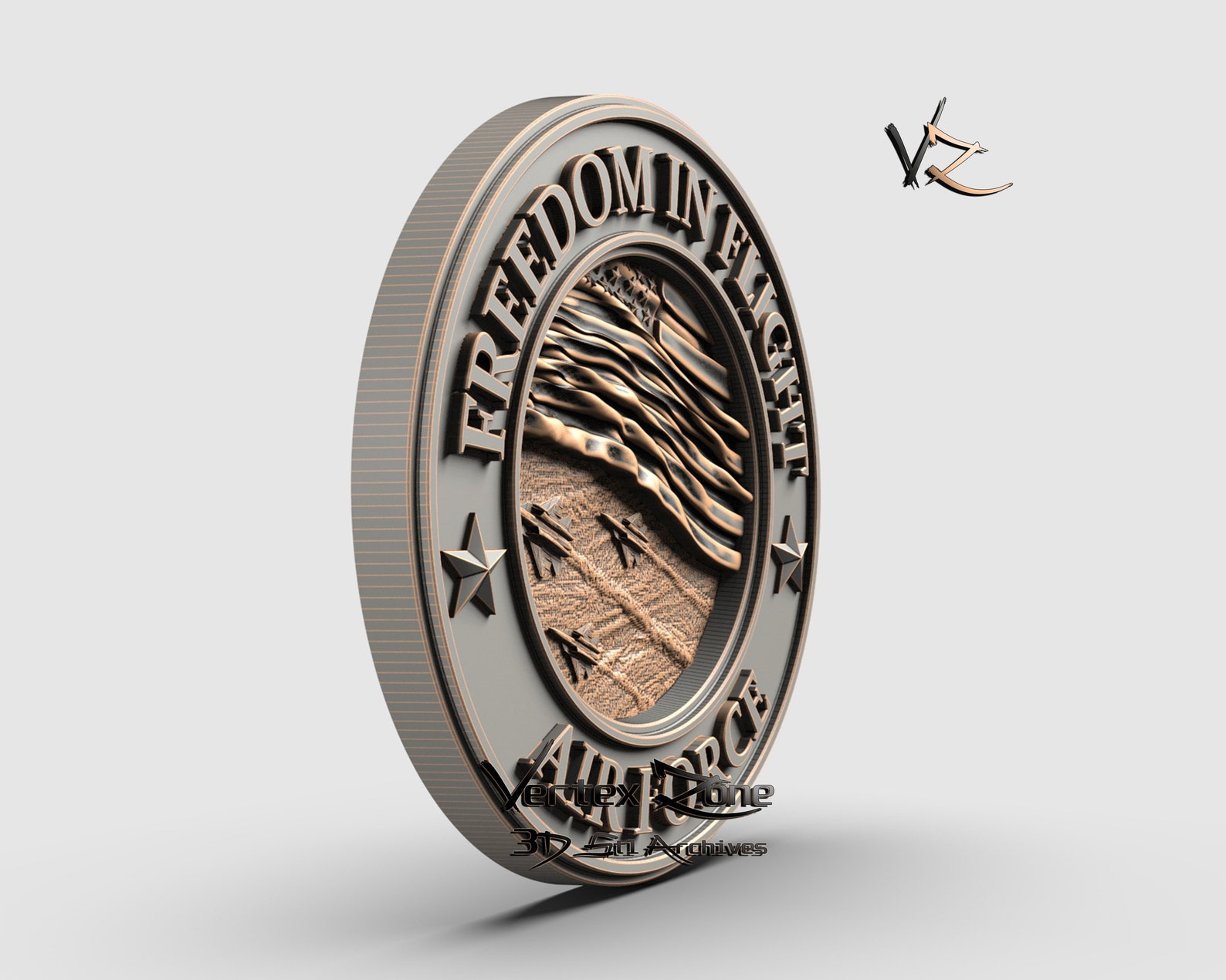 Freedom in Flight Air Force 3D STL Model for Cnc Users CNC | Etsy