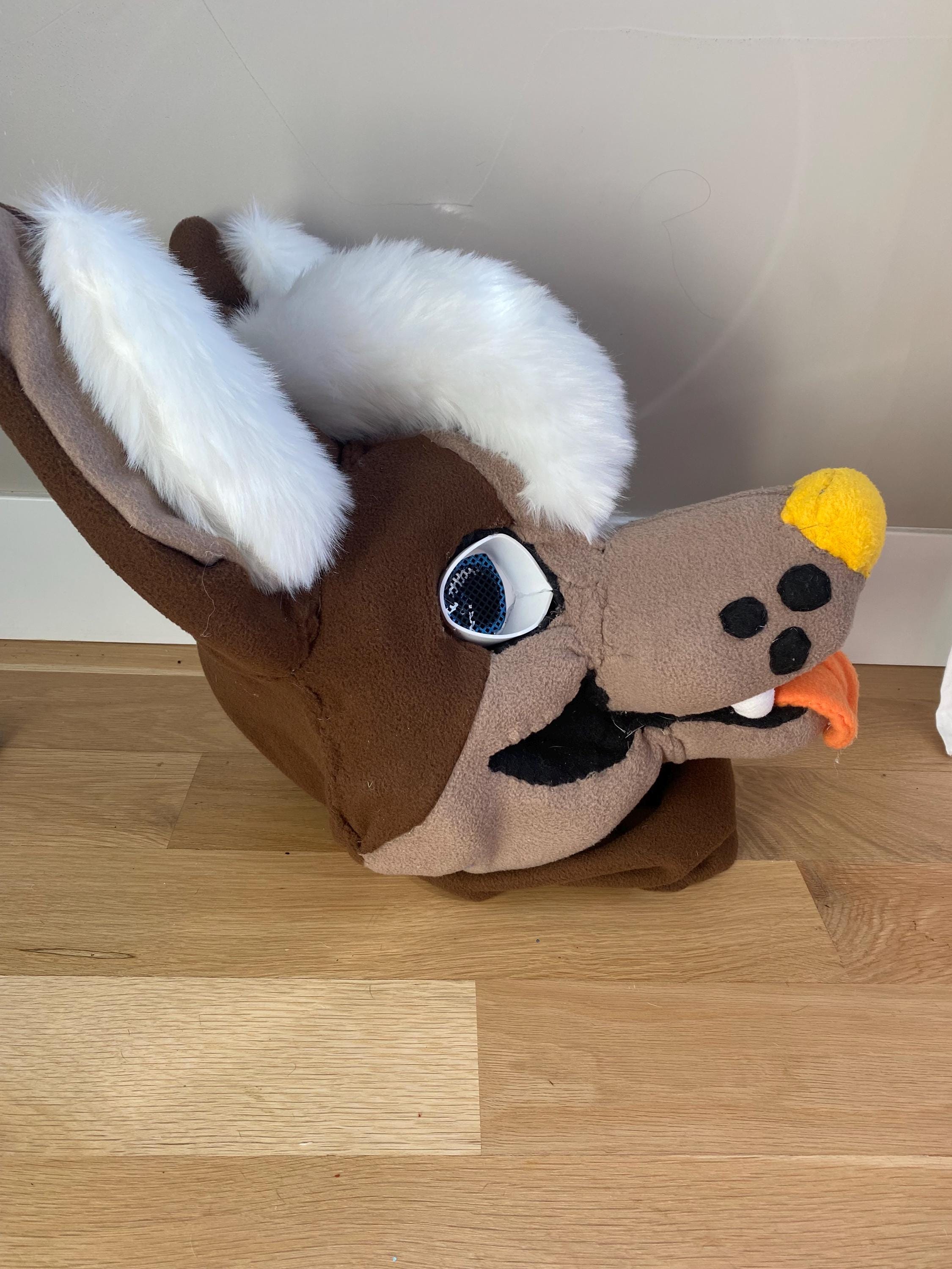 Fursuit Fleece Brown and Light Brown With Orange/blue Markings - Etsy
