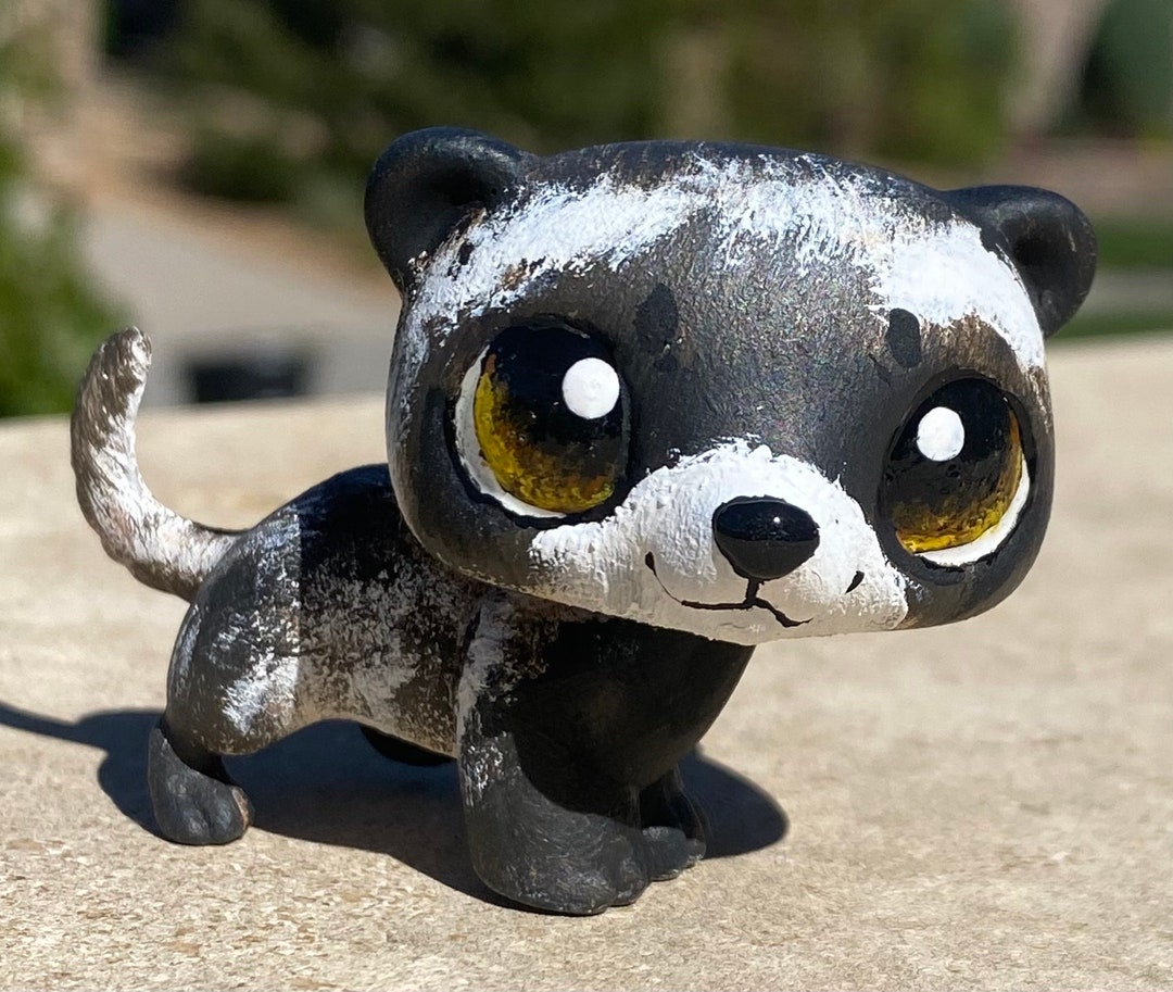 Littlest Pet Shop Ferret/badger Realistic Custom With Yellow Eyes - Etsy