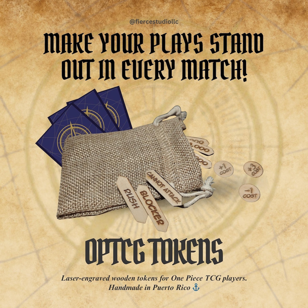 One Piece TCG Wooden Tokens – Laser Engraved Set | TCG Accessories ...