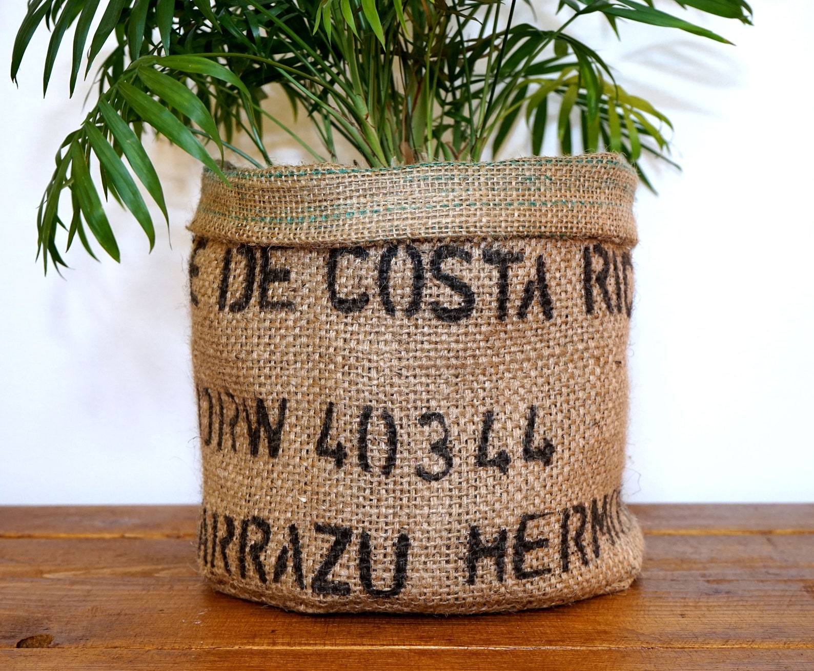 Upcycled Coffee Sack Plant Pot / Storage Basket Brown Tight - Etsy