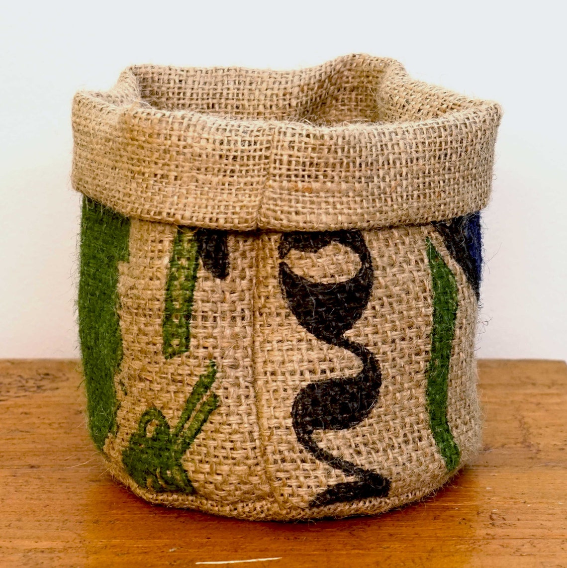 Upcycled Coffee Sack Plant Pot / Storage Basket Brown Tight - Etsy