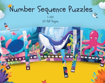 Number Sequence Puzzle Printable Educational Preschool - Etsy