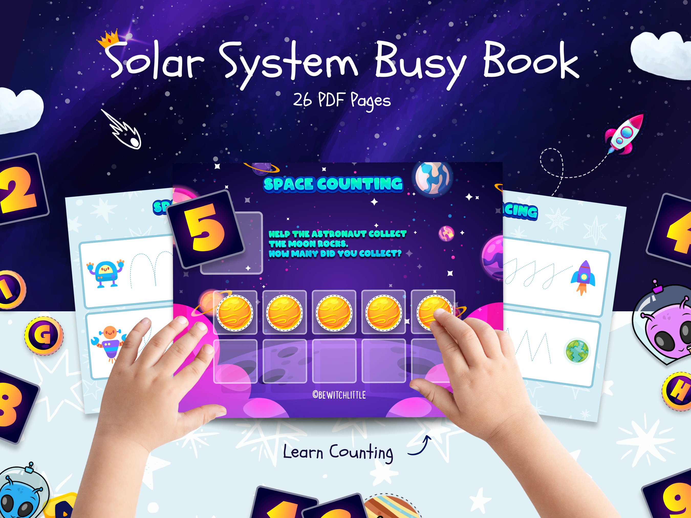 Solar System Busy Book Printable Quiet Book Learning Binder With Solar System Model Perfect for ...
