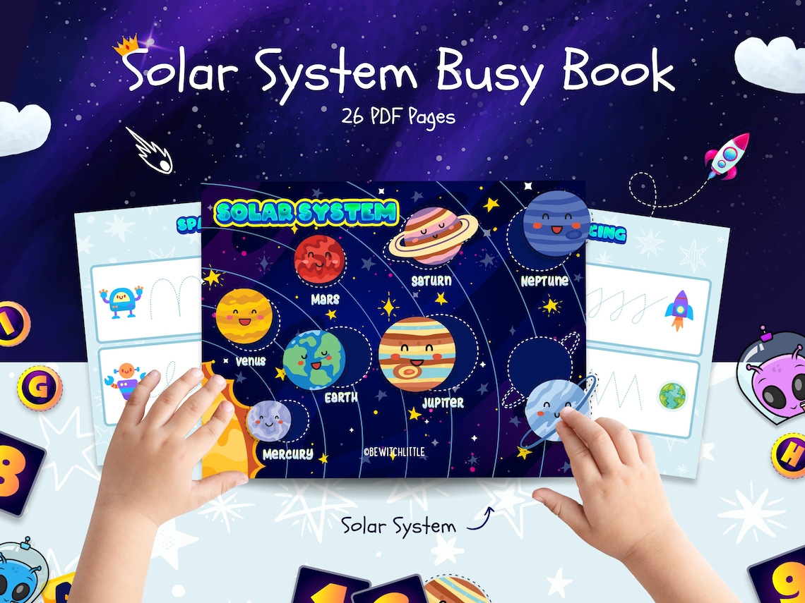Solar System Busy Book Printable Quiet Book Learning Binder With Solar ...